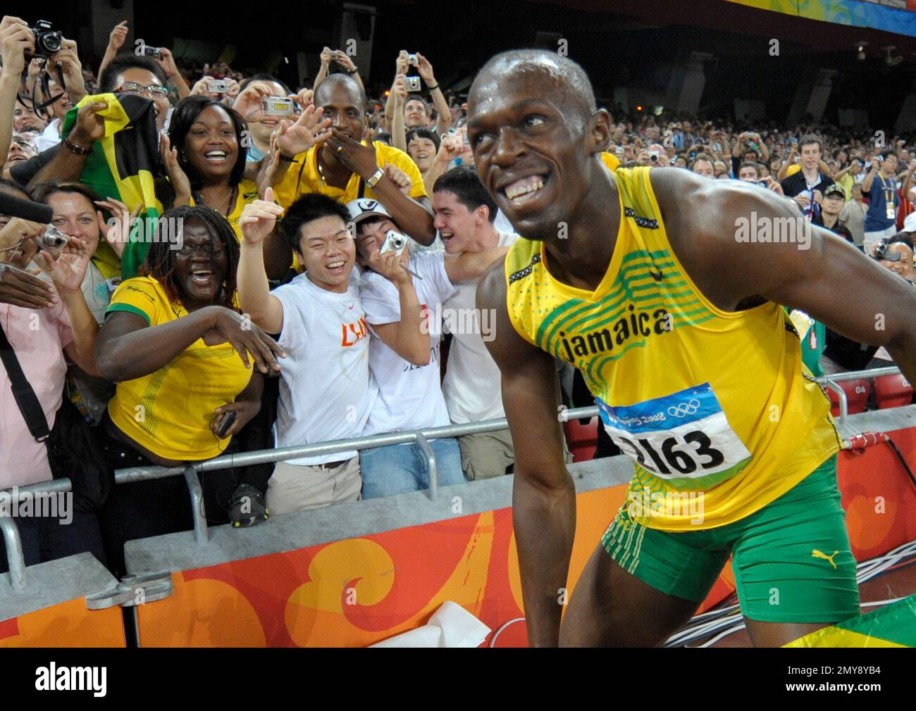 FILE - In this Aug. 16, 2008, file photo, Usain Bolt of Jamaica smiles ...