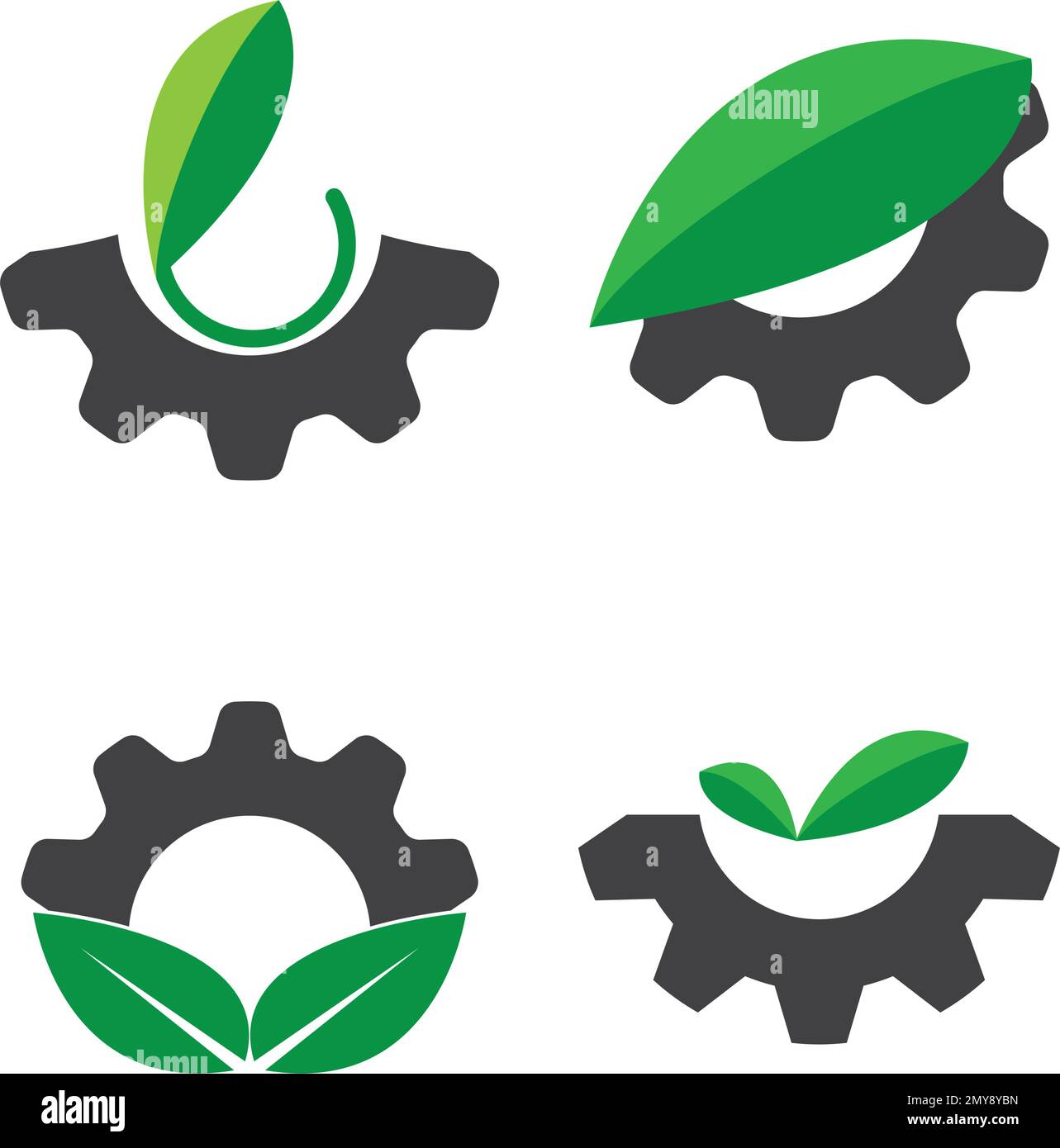 Gear leaf logo vector icon template Stock Vector Image & Art - Alamy