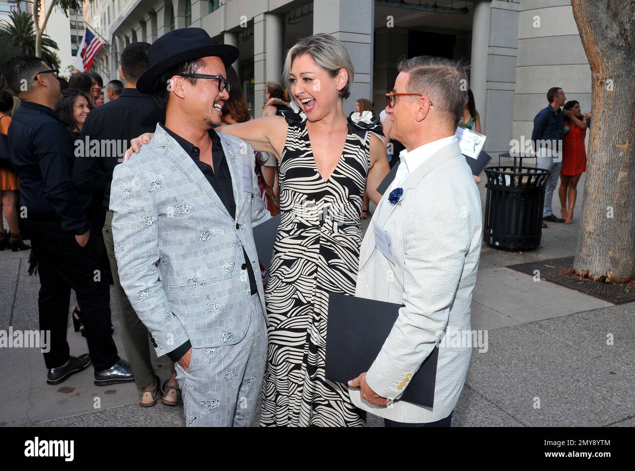 Steven Lee, from left, Daniela Gschwendtner, and Howard Sussman costume ...