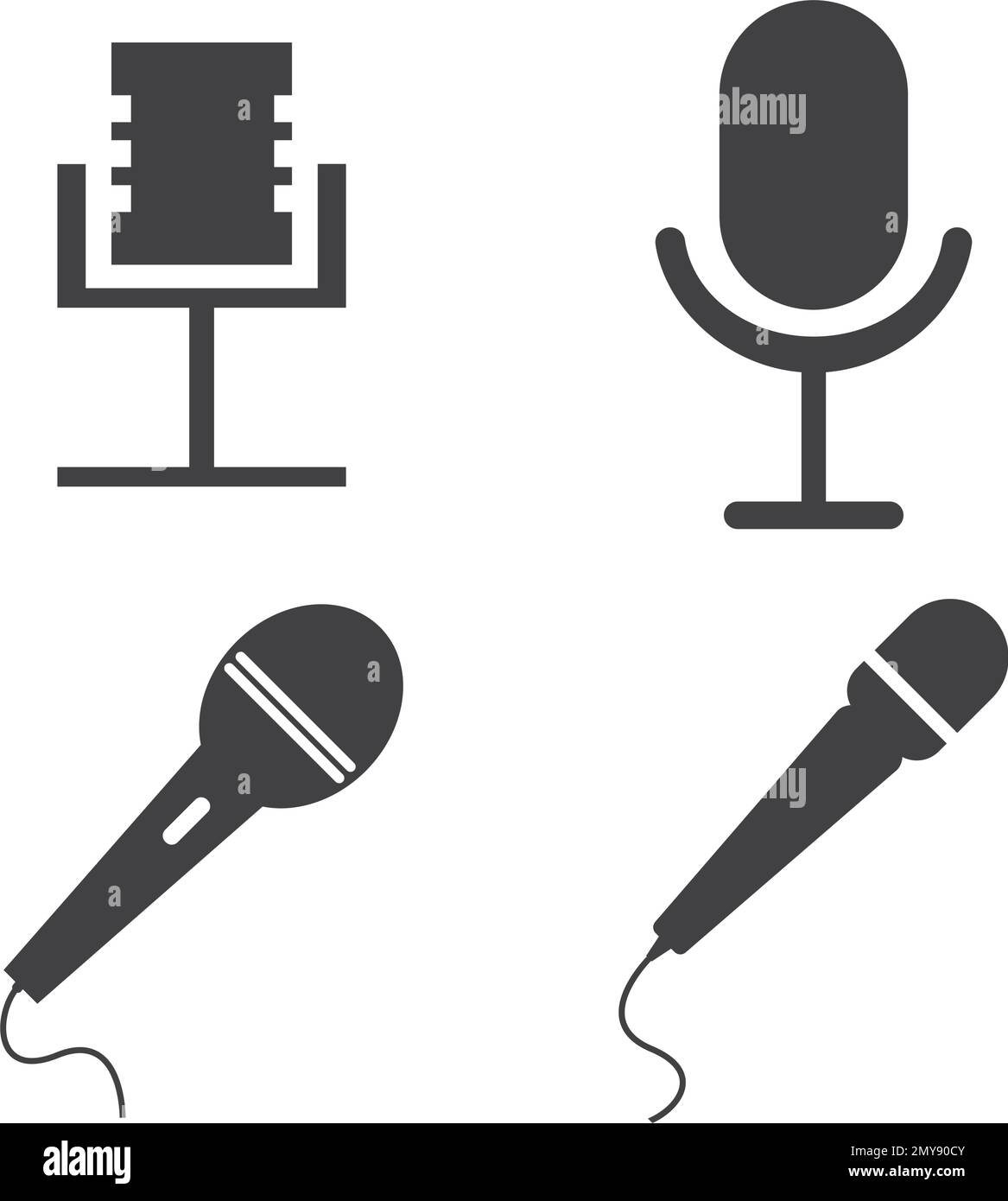 microphone icon vector template flat design Stock Vector Image & Art - Alamy