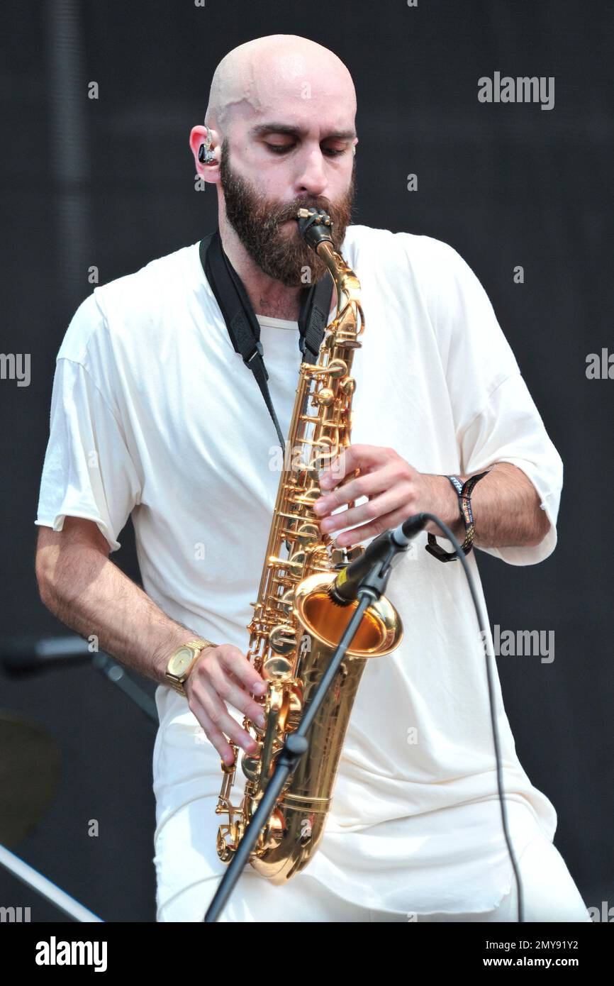 Sam Harris of X Ambassadors performs on day 3 at Lollapalooza in Grant ...