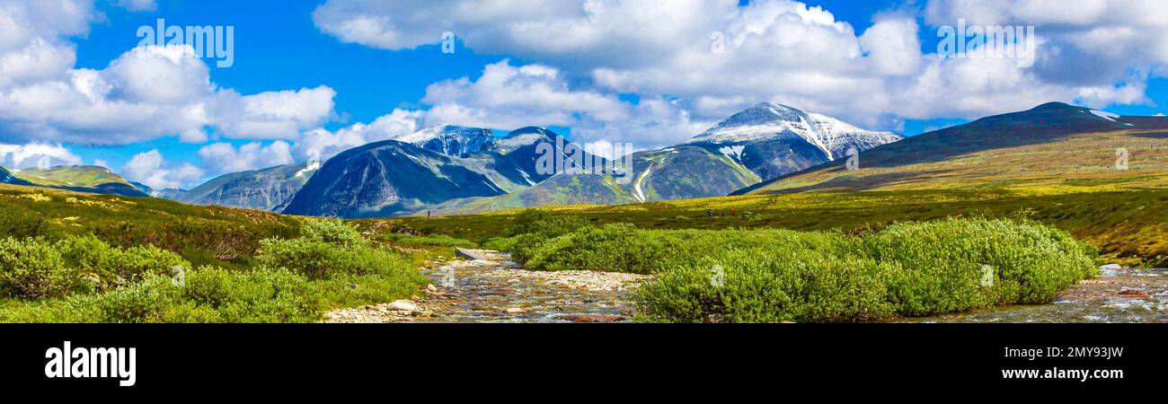 Beautiful mountain and landscape panorama with untouched nature rivers ...