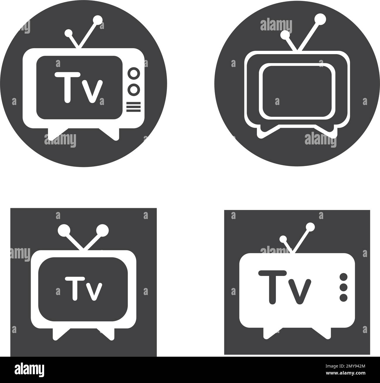 TV logo vector design flat icon Stock Vector Image & Art - Alamy