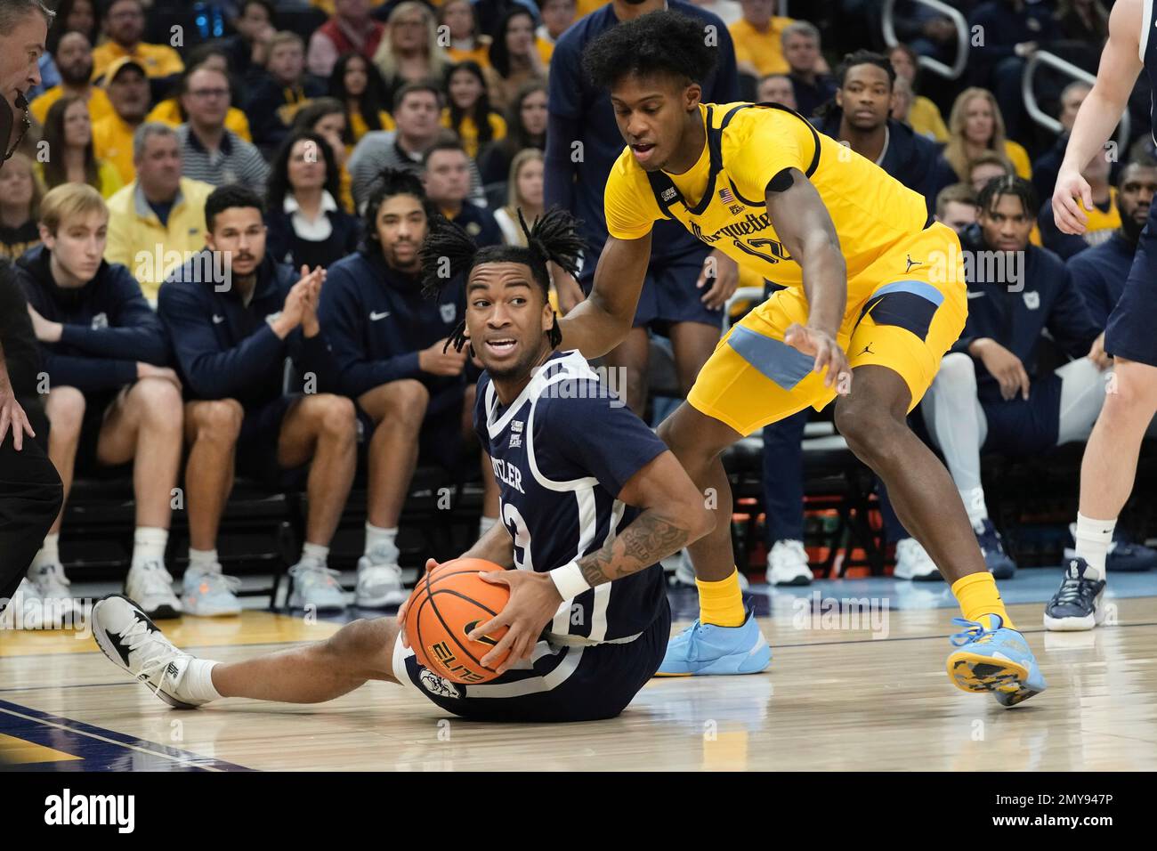 Butler's Jayden Taylor looks to pass with Marquette's Olivier-Maxence ...