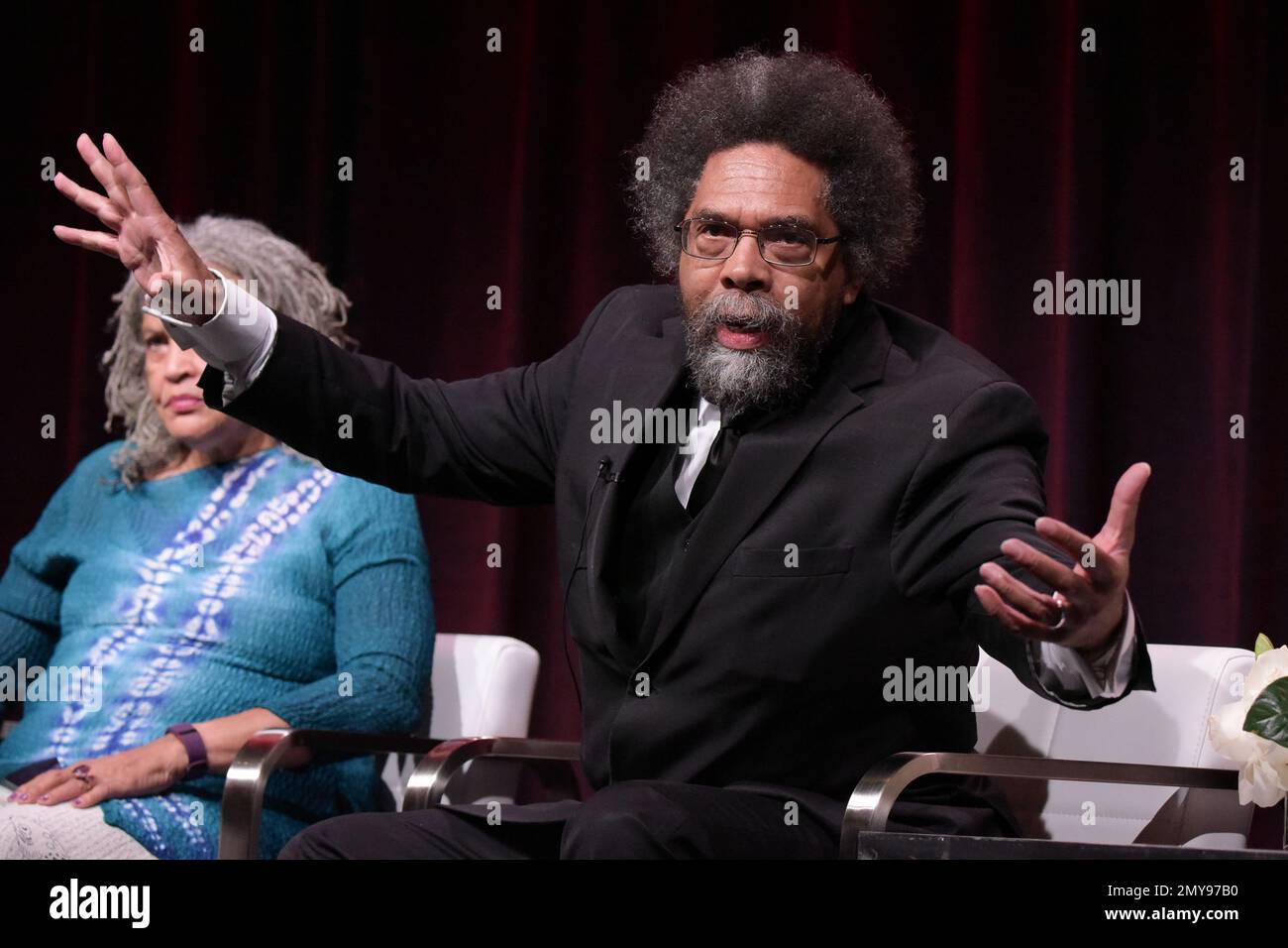 Charlayne Hunter-Gault, left, and Dr. Cornel West participate in the ...