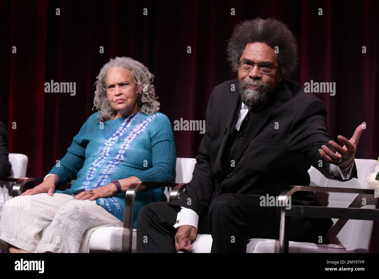 Charlayne Hunter-Gault, left, and Dr. Cornel West participate in the ...
