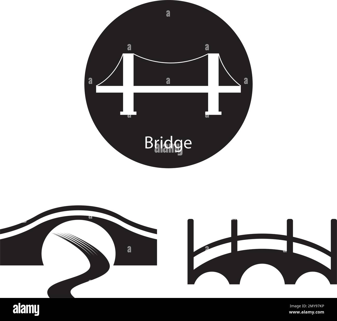 Bridge Logo Template vector icon illustration design Stock Vector Image ...