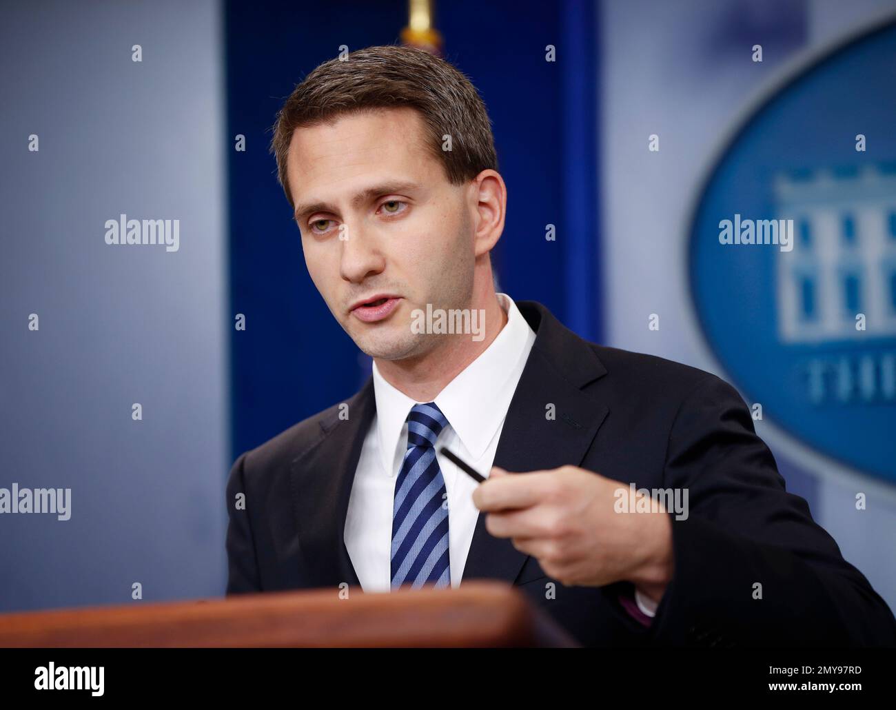 White House deputy press secretary Eric Schultz during his daily news ...