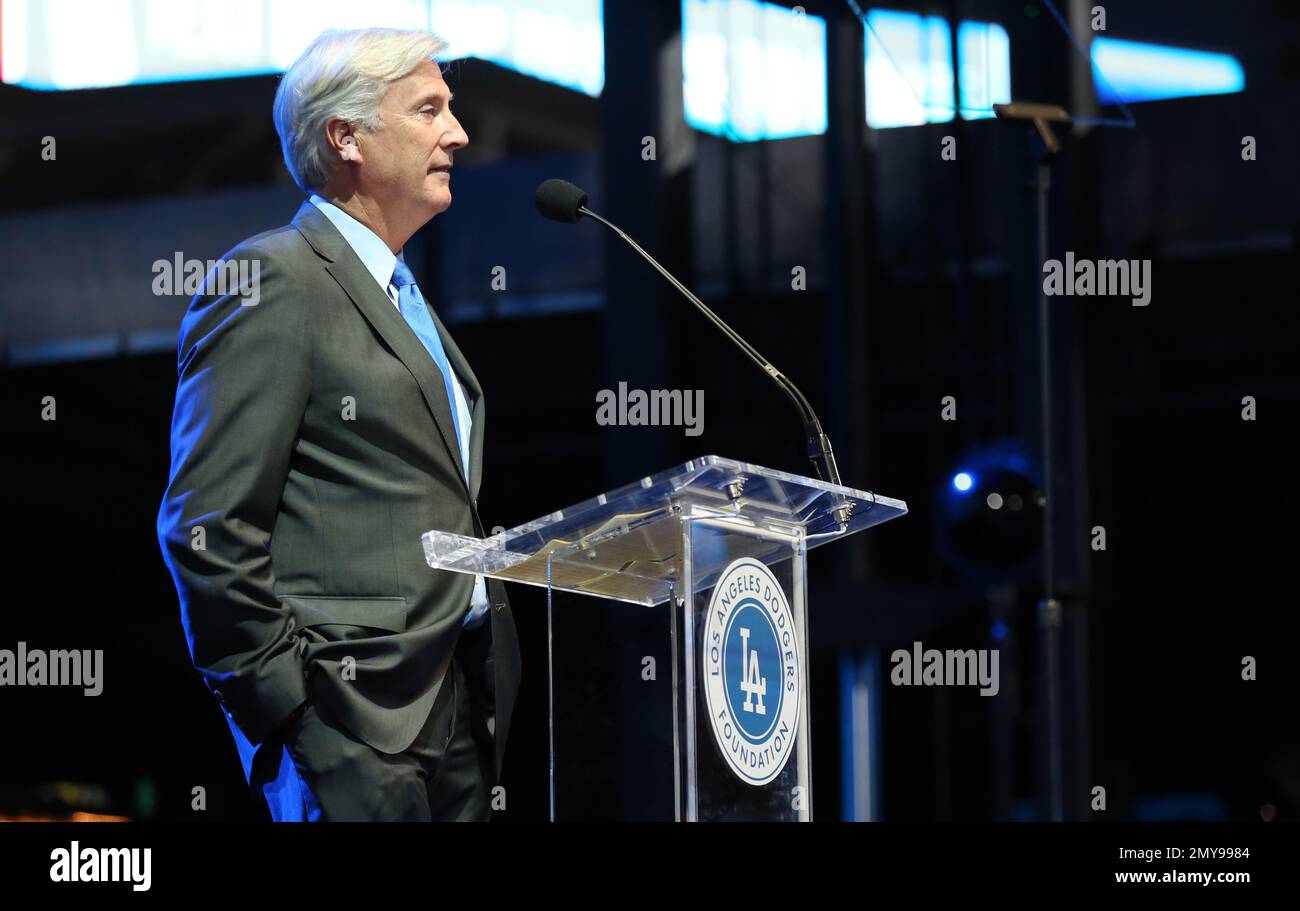 Mark Walter, owner of the Los Angeles Dodgers speaks at the Los Angeles ...