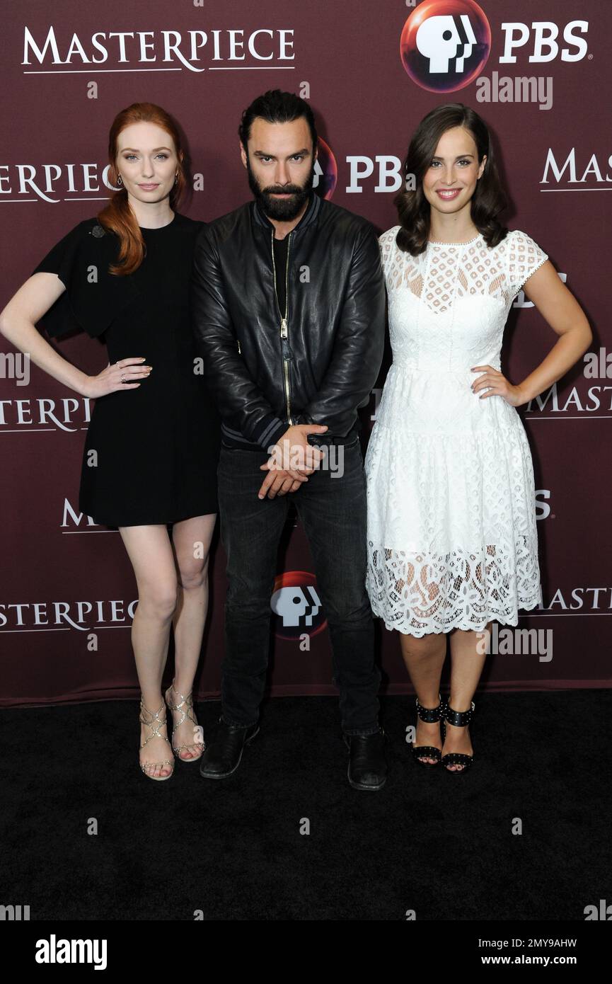 Eleanor Tomlinson, from left, Aidan Turner and Heida Reed poses for ...