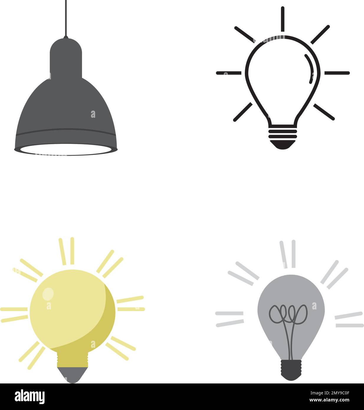 Bulb vector icon illustration logo template Stock Vector Image & Art - Alamy