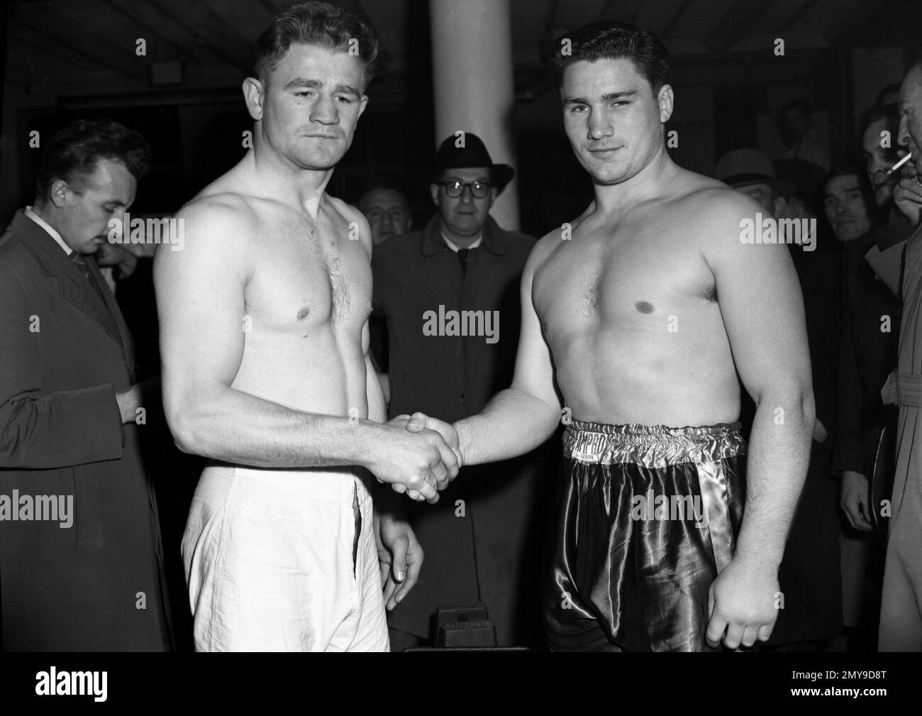 Don Cockell, right, former British cruiser weight champion, shakes ...