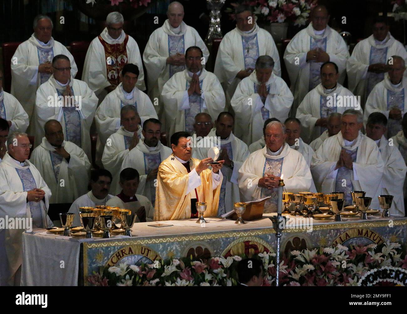 Mexico's Cardinal Norberto Rivera celebrates Mass at the Basilica of ...