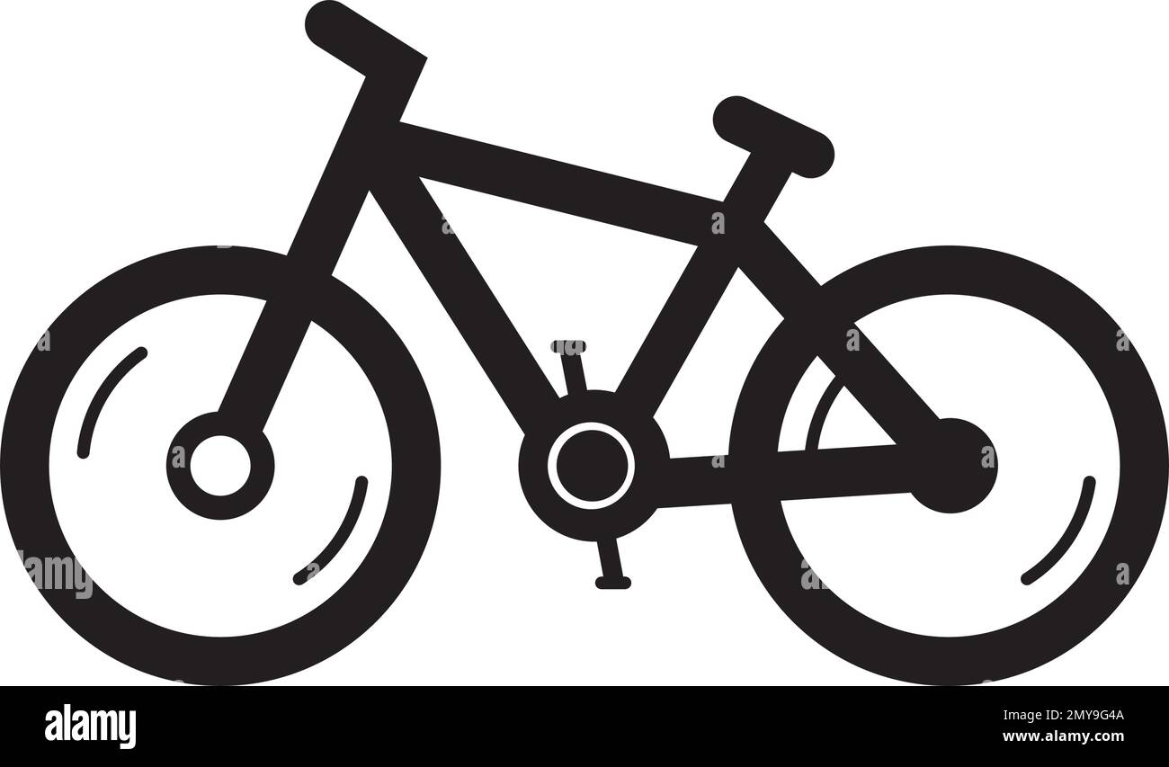 Bike icon logo vector illustration in black on white background Stock ...
