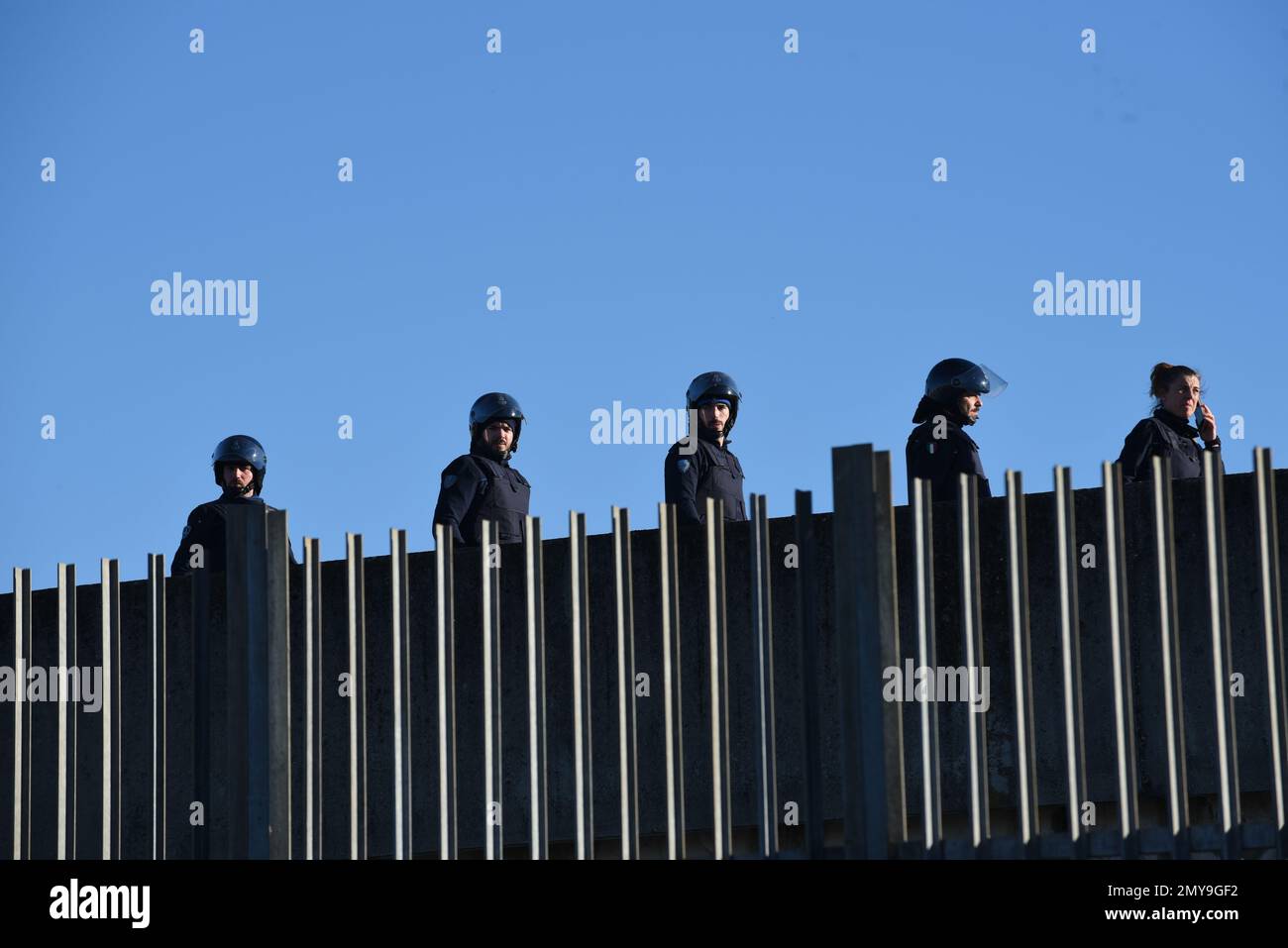 Milan, Italy. 4th Feb, 2023. State Police is seen inside the prison ...