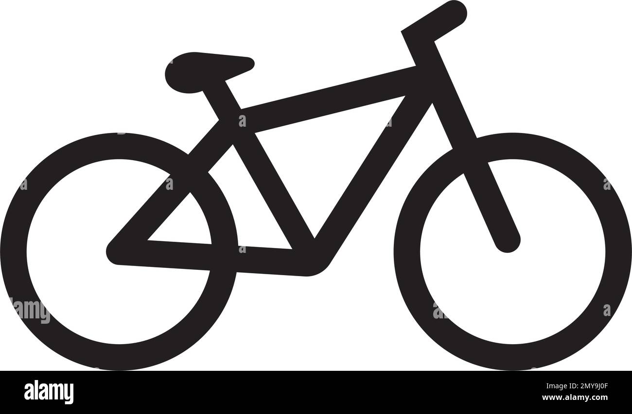 Bike icon logo vector illustration in black on white background Stock ...