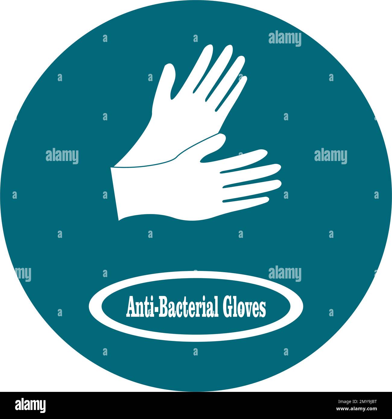 Blue medical gloves icon. Flat illustration of blue medical gloves ...