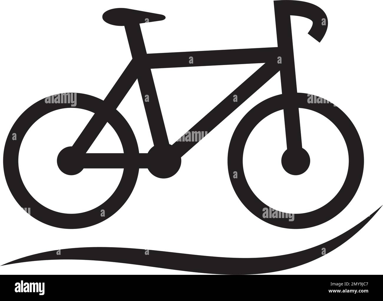 Bike icon logo vector illustration in black on white background Stock ...