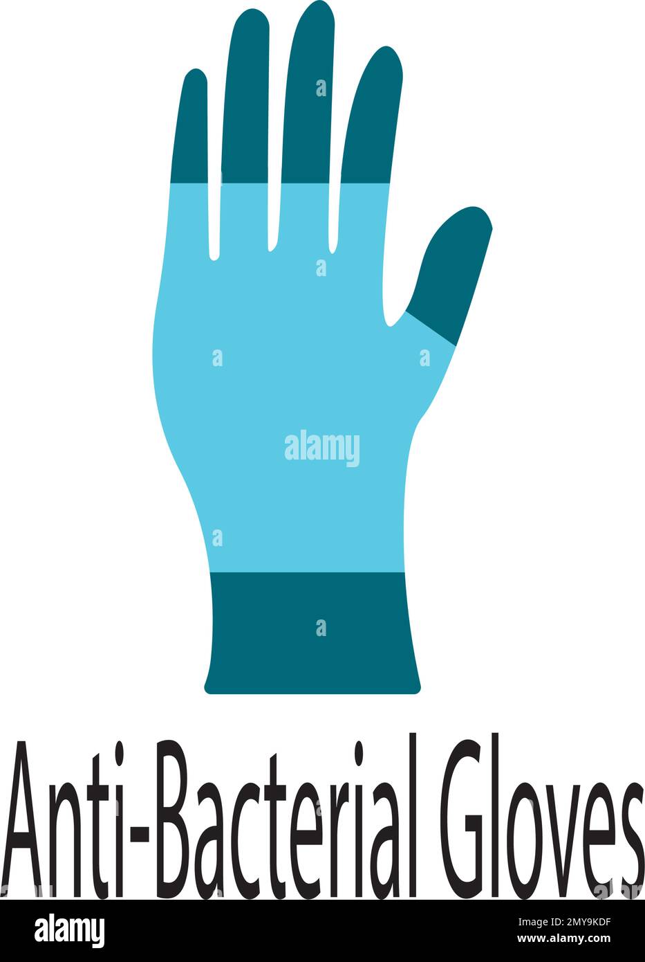 Blue medical gloves icon. Flat illustration of blue medical gloves ...