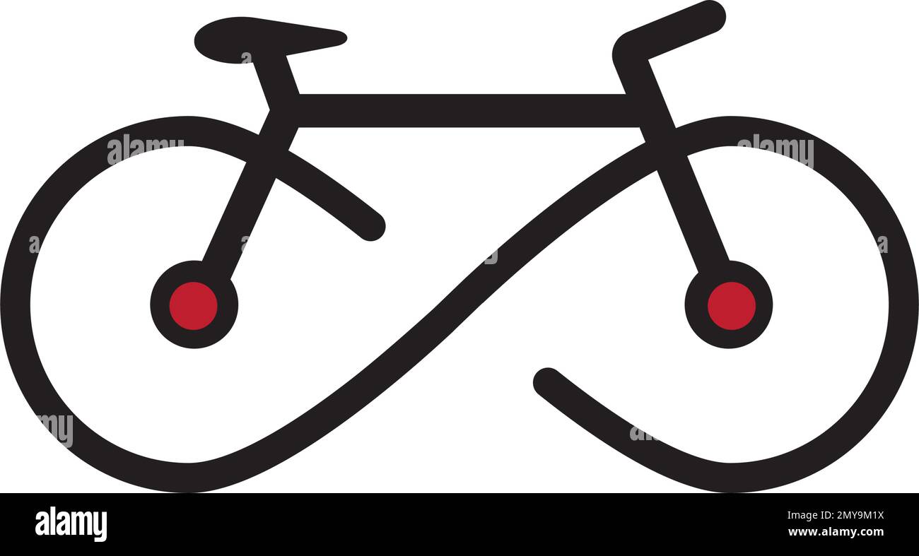 Bike icon logo vector illustration in black on white background Stock ...