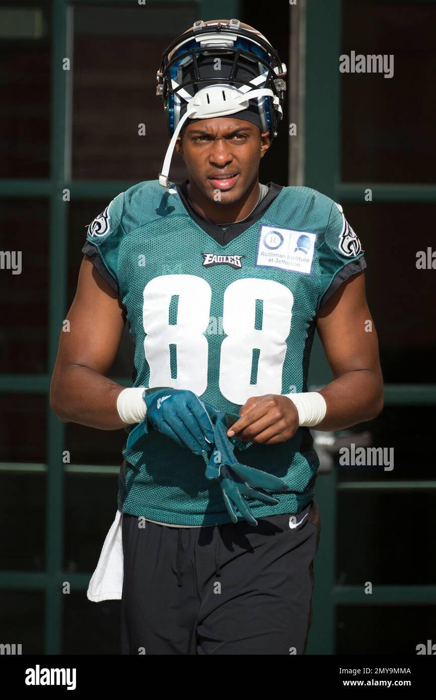 Philadelphia Eagles wide receiver Cayleb Jones heads out to the ...