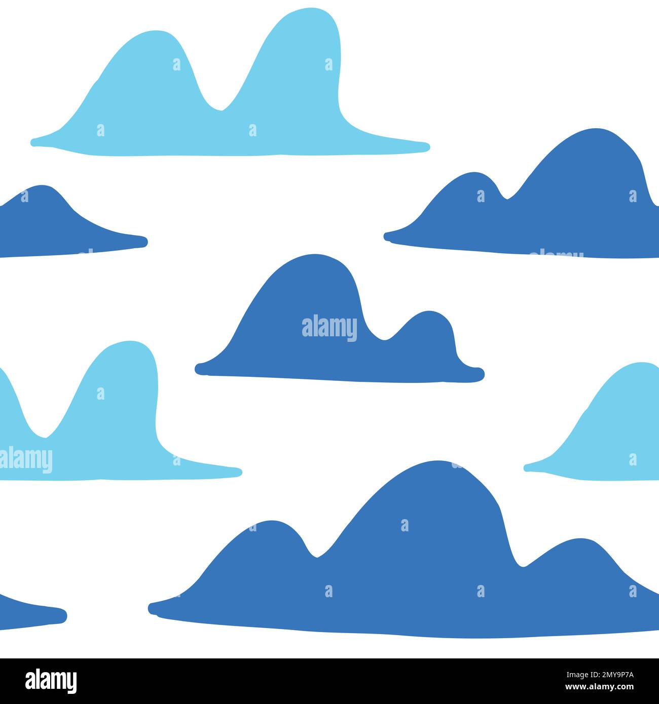 Vector cloud pattern. Blue clouds. Vector illustration on white ...