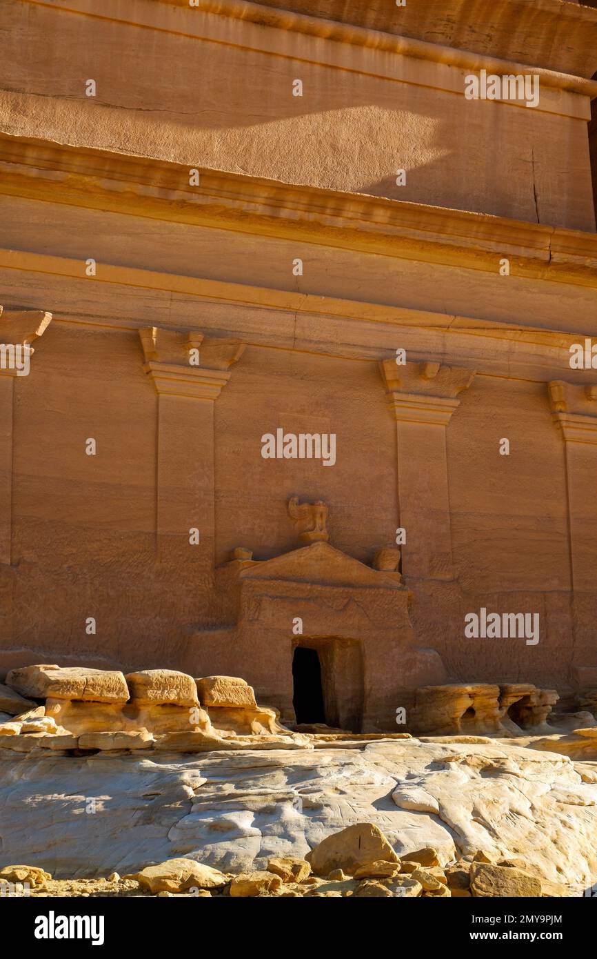 The tomb of Lihyan son of Kuza (Qasr AlFarid) in Hegra city (Mada'in ...