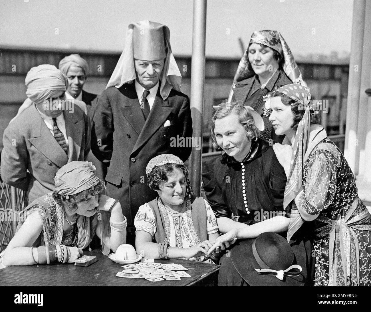 Meeting aboard the SS Peter Stuyvesant at its pier in New York, fortune ...