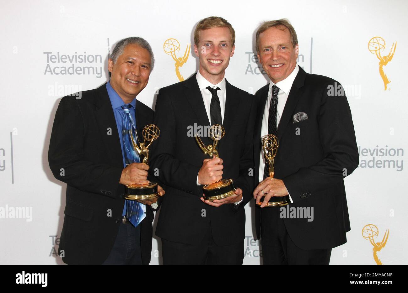 EXCLUSIVE - Ted Lin, from left, Tyler Newman and Larry Newman, winners ...