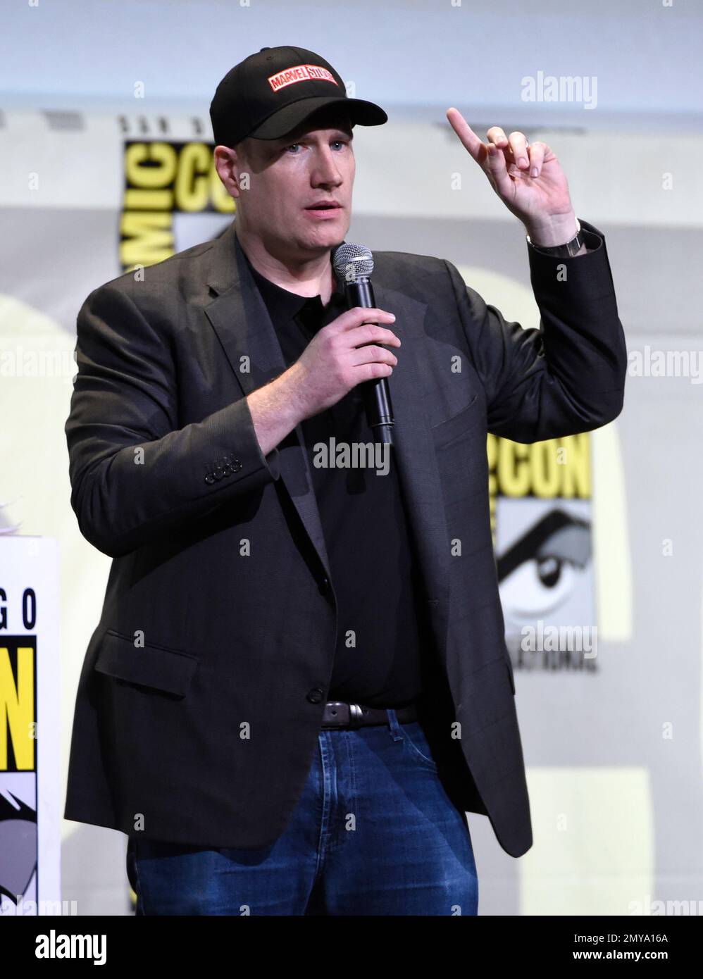 Marvel president Kevin Feige attends the Marvel Studios panel on day 3 ...