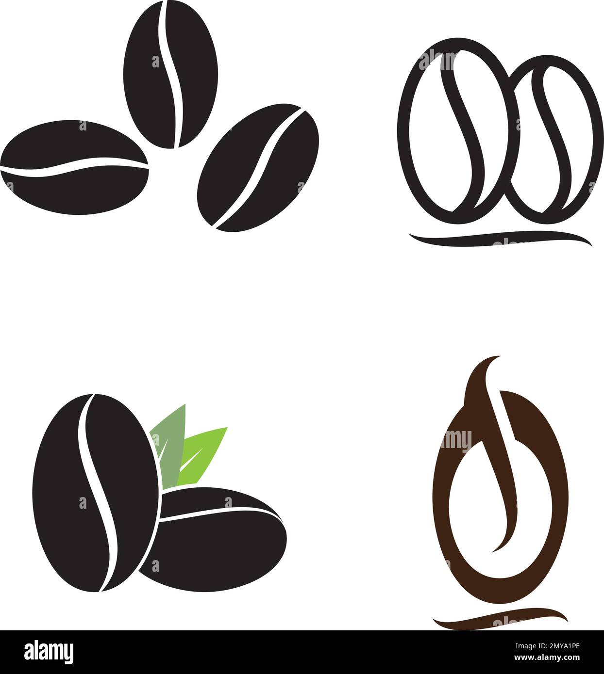 coffee bean logo vector design illustration template icon Stock Vector ...