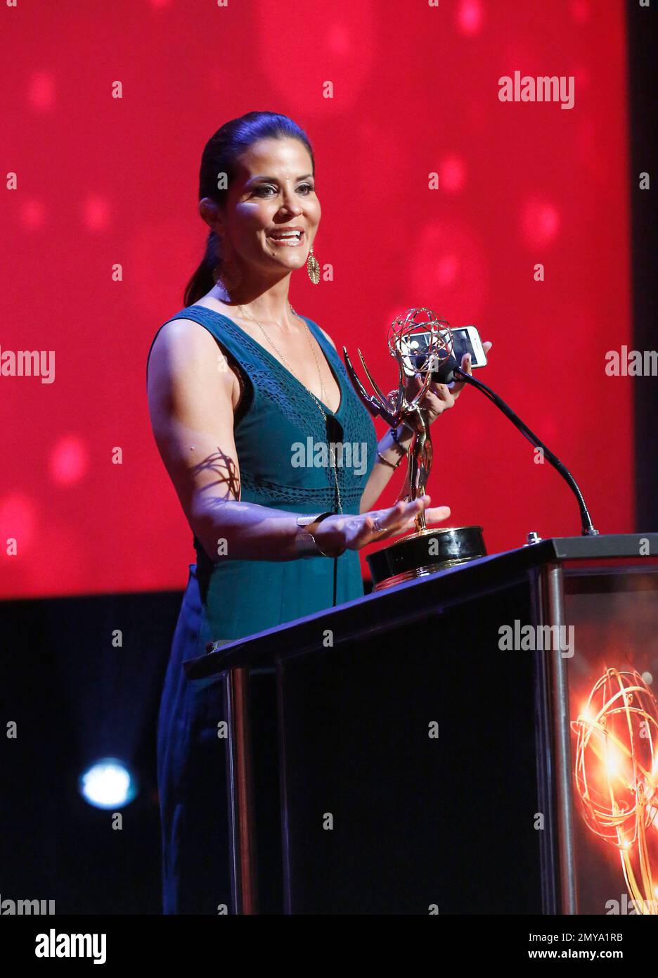 EXCLUSIVE - Lu Parker from KTLA5/KTLA5 News At Ten accepts the Emmy for ...