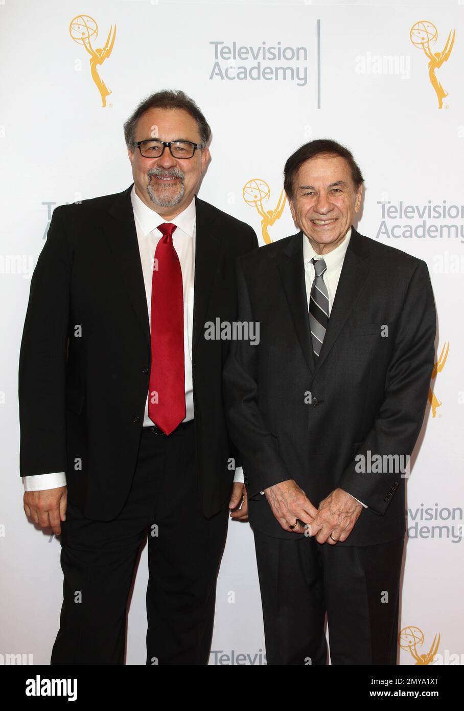 Don Hahn, left, and Richard Sherman arrive at the L.A. Area Emmy Awards ...