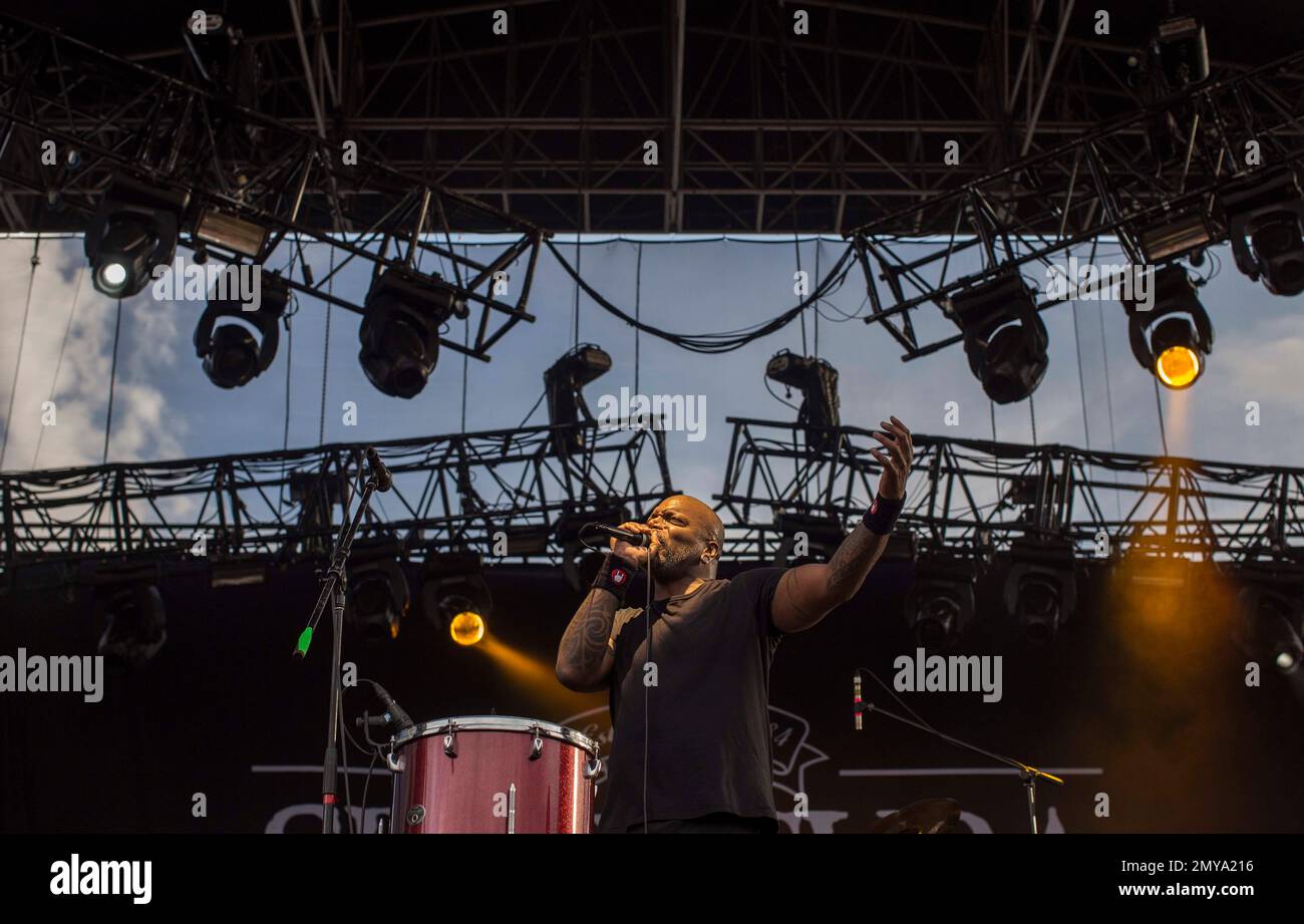 Derrick Green vocalist of the Brazilian heavy metal band Sepultura ...