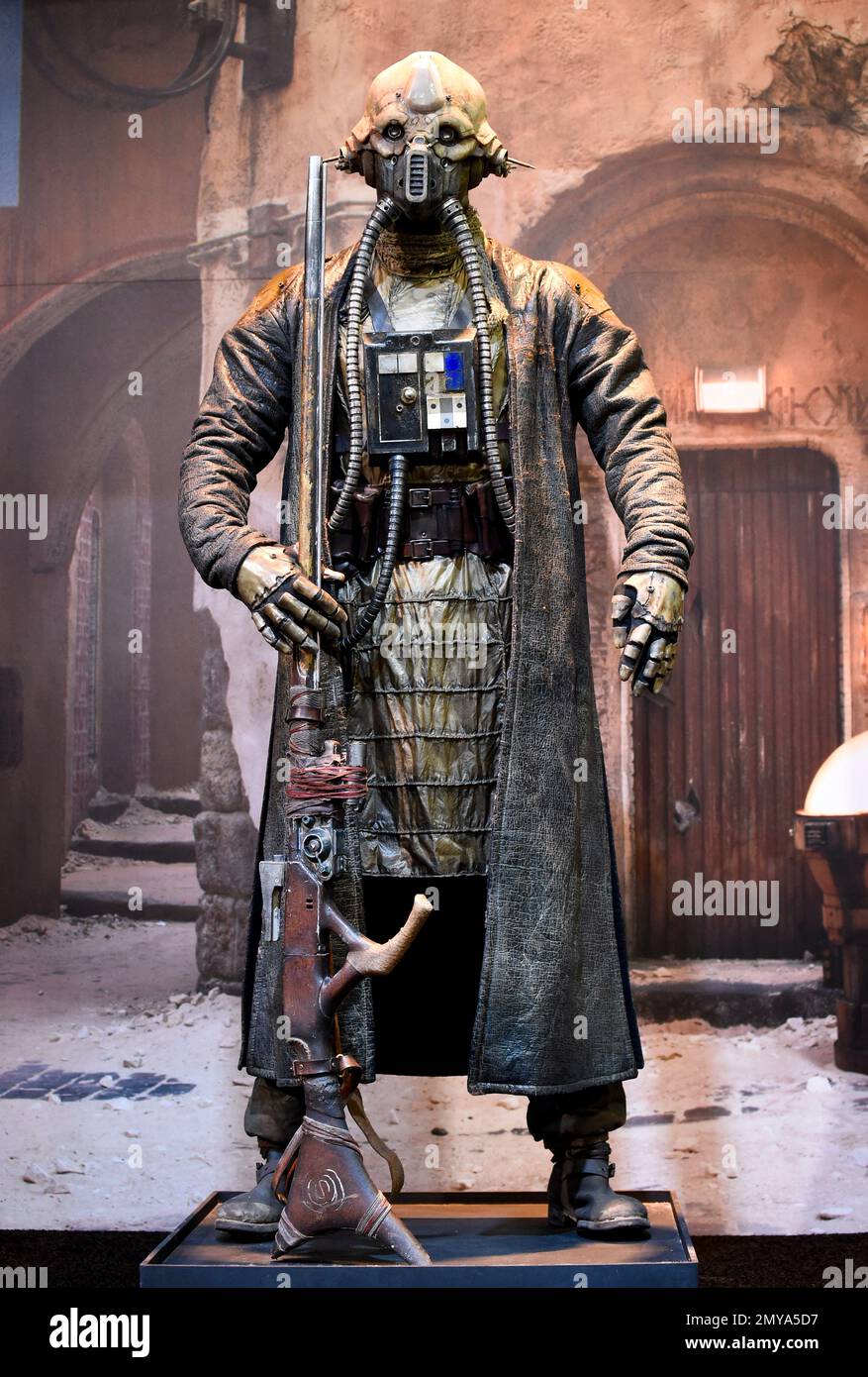 Star War's Rogue One character Two Tubes sits on display at the Star ...