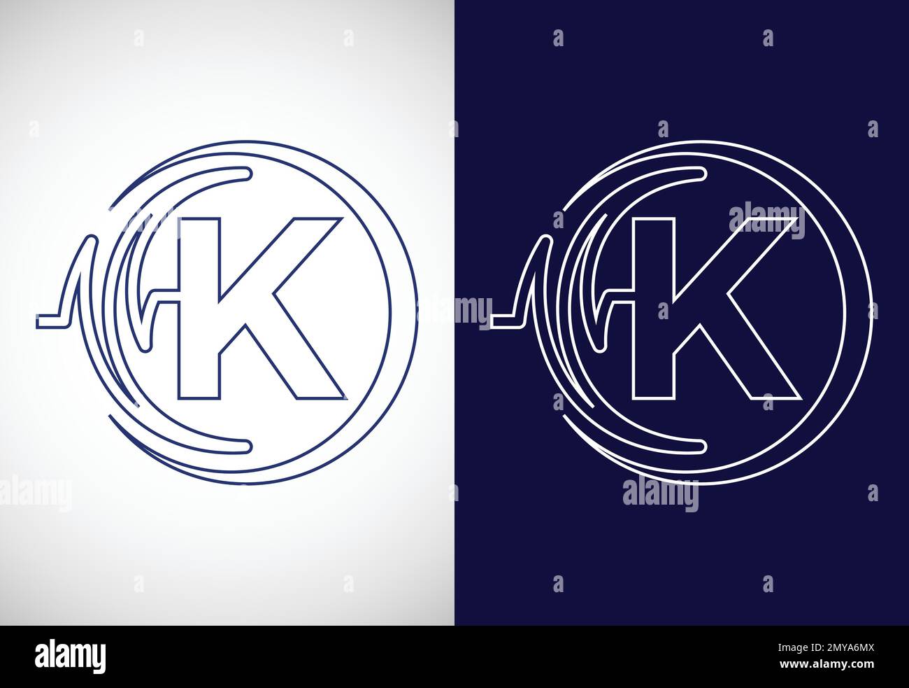 Initial K alphabet with health pulse. Line art heartbeat logo design ...