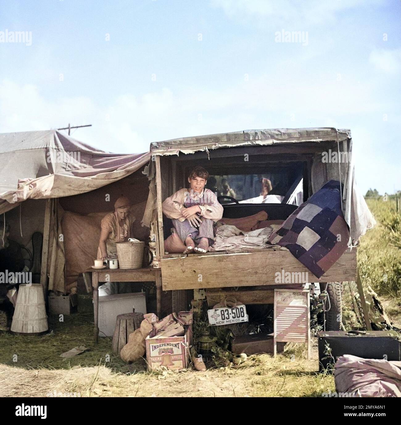 Teenager portrait outside campsite hi-res stock photography and images ...