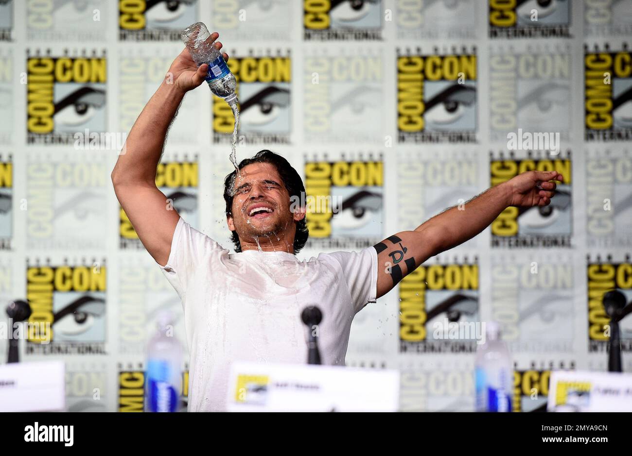 Tyler Posey reenacts a scene from "Flashdance" during the "Teen Wolf ...