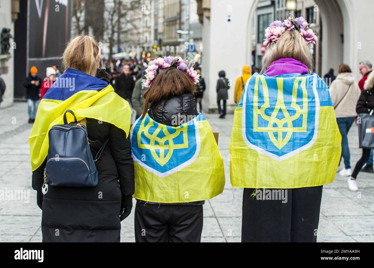 Munich, Bavaria, Germany. 4th Feb, 2023. Ukrainians and Germans thank ...