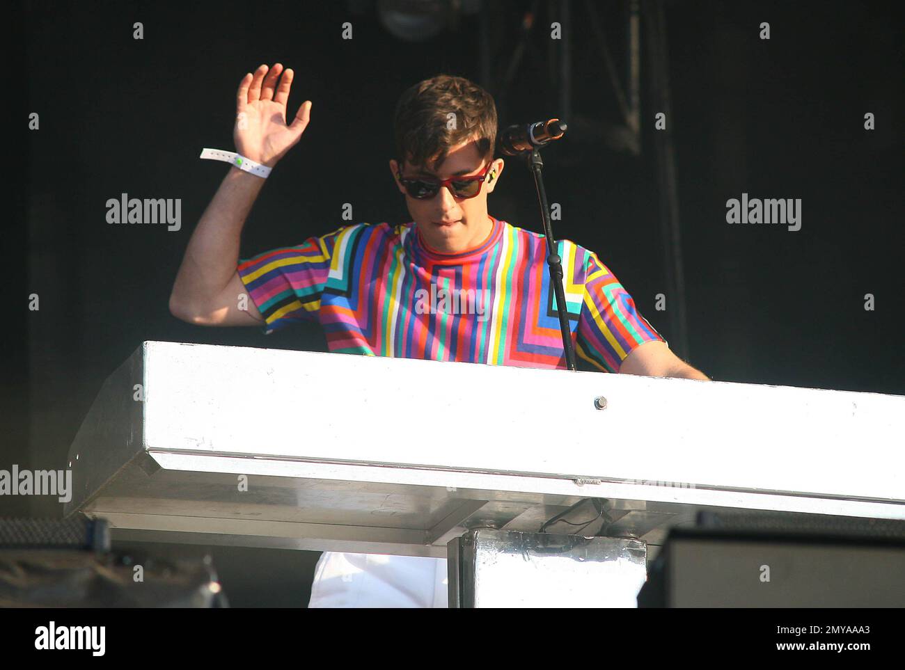 London, UK. Mark Ronson performing live at the Olympic Torch Relay Coca ...