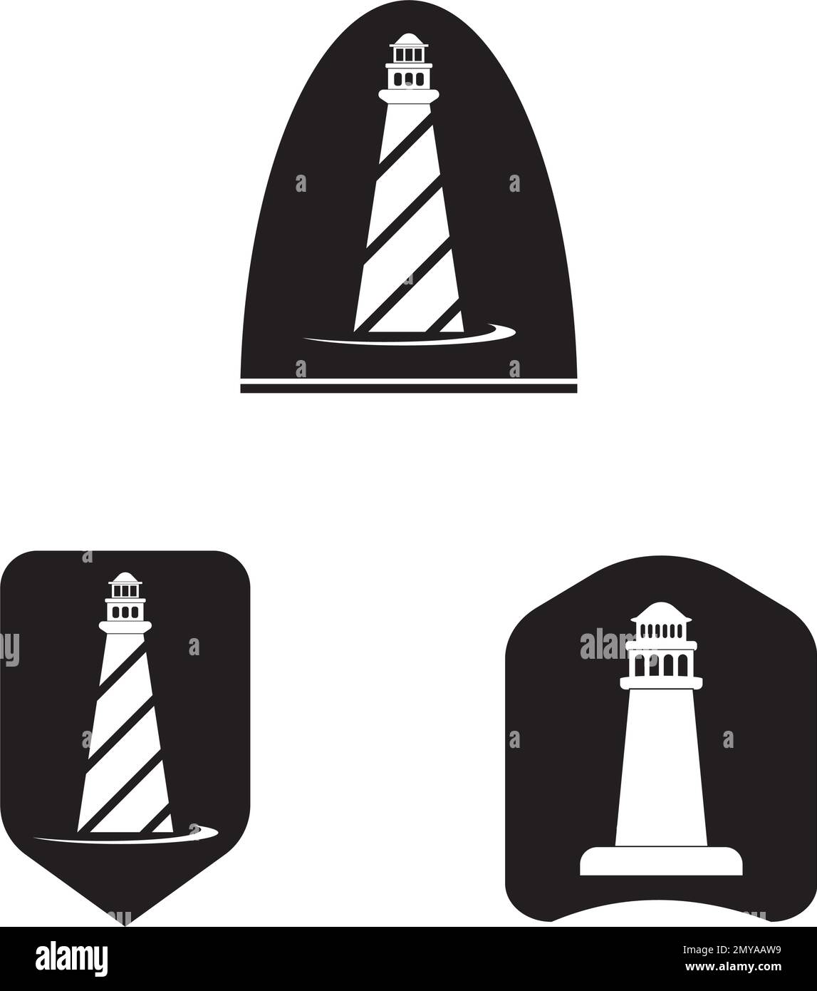 Lighthouse logo template design. Vector illustration Stock Vector Image ...