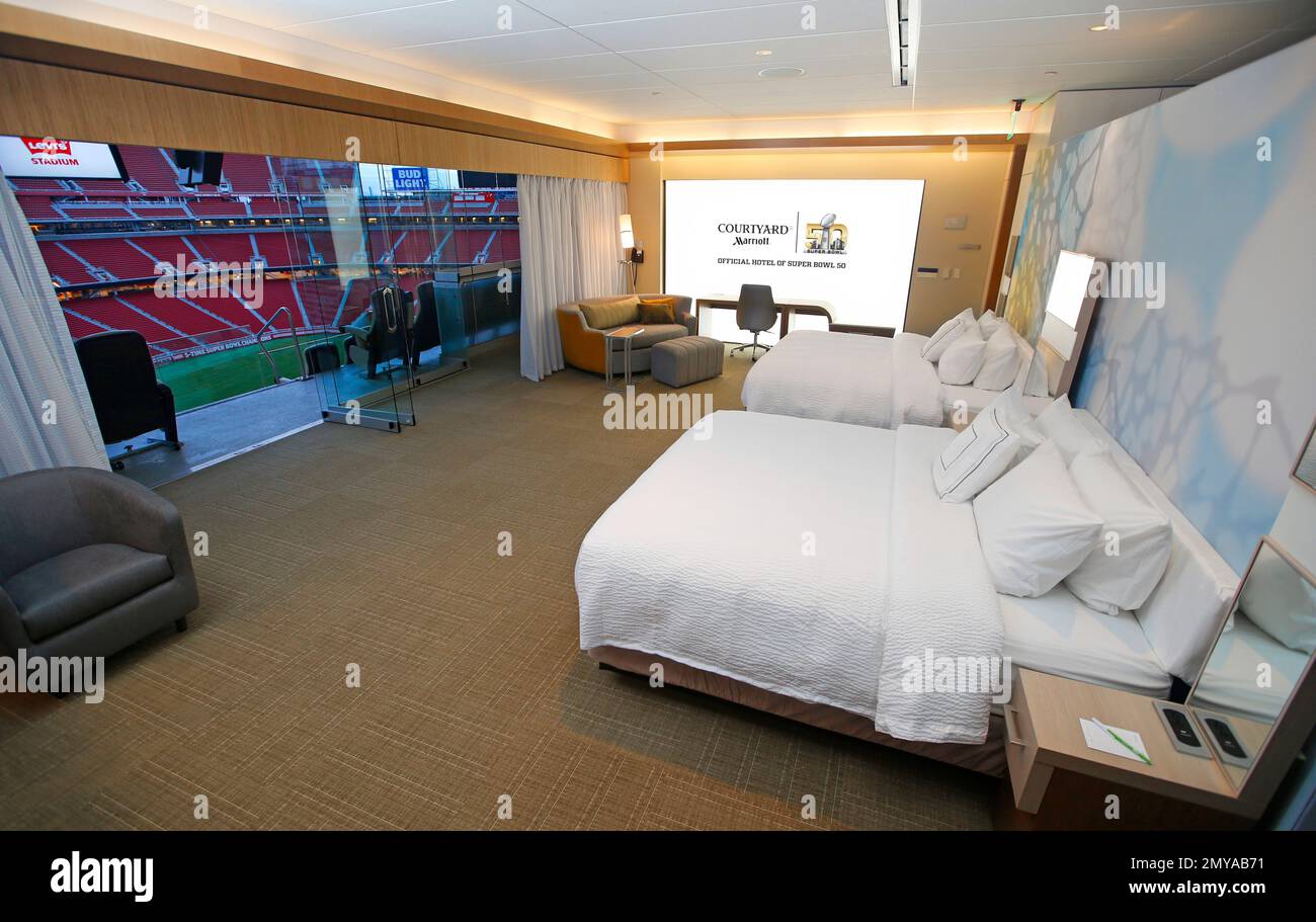Levi Stadium luxury suite transformation into Courtyard Hotel, seen ...