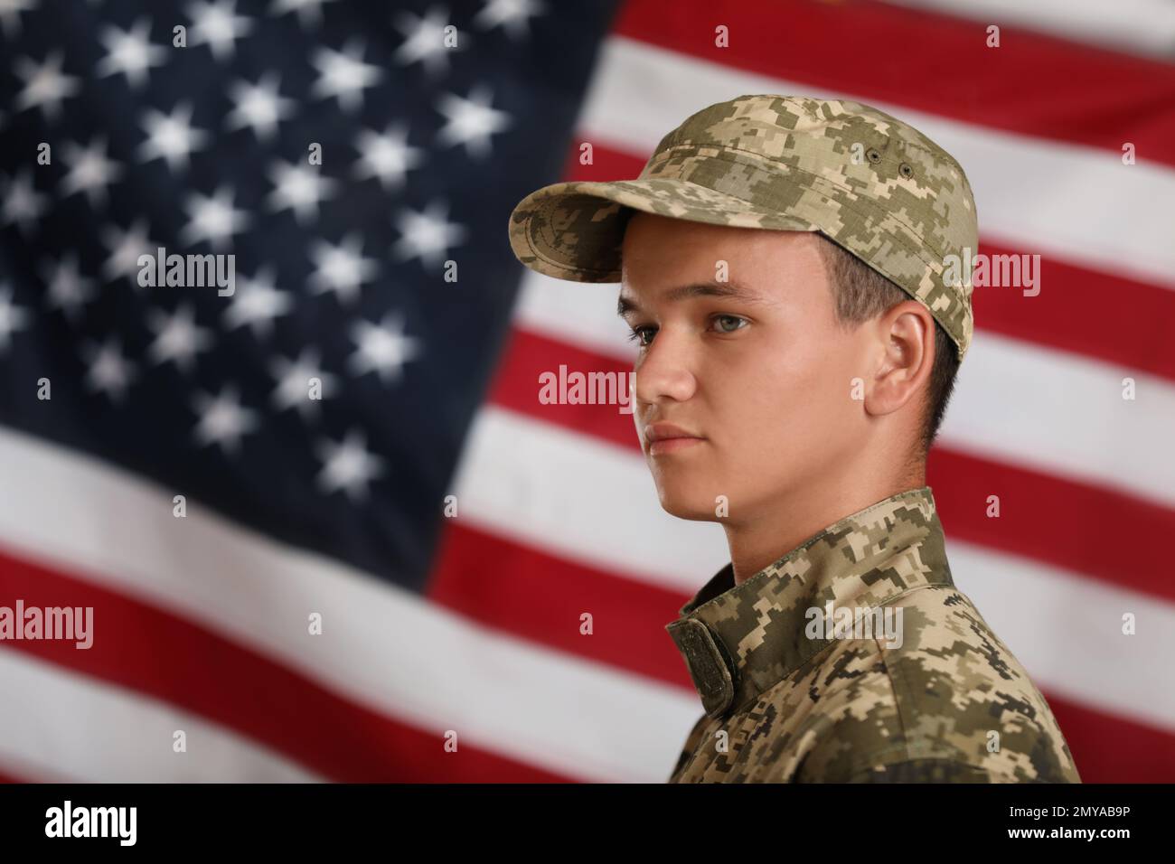 Portrait us soldier in camouflage hi-res stock photography and images ...