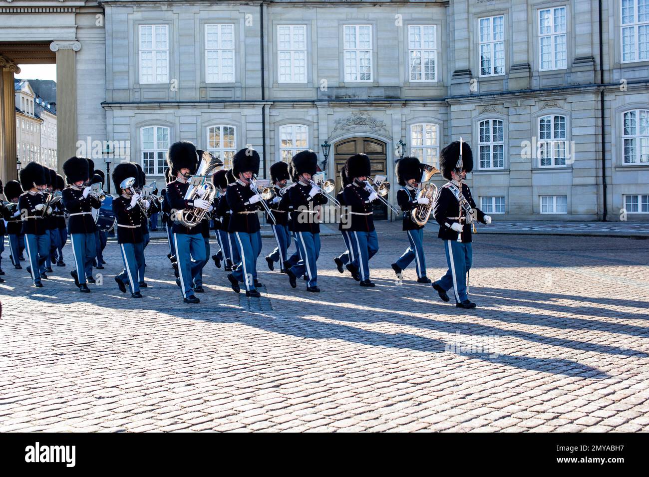 The KGL LIfequard on Amalienborg Slotsplads Stock Photo - Alamy