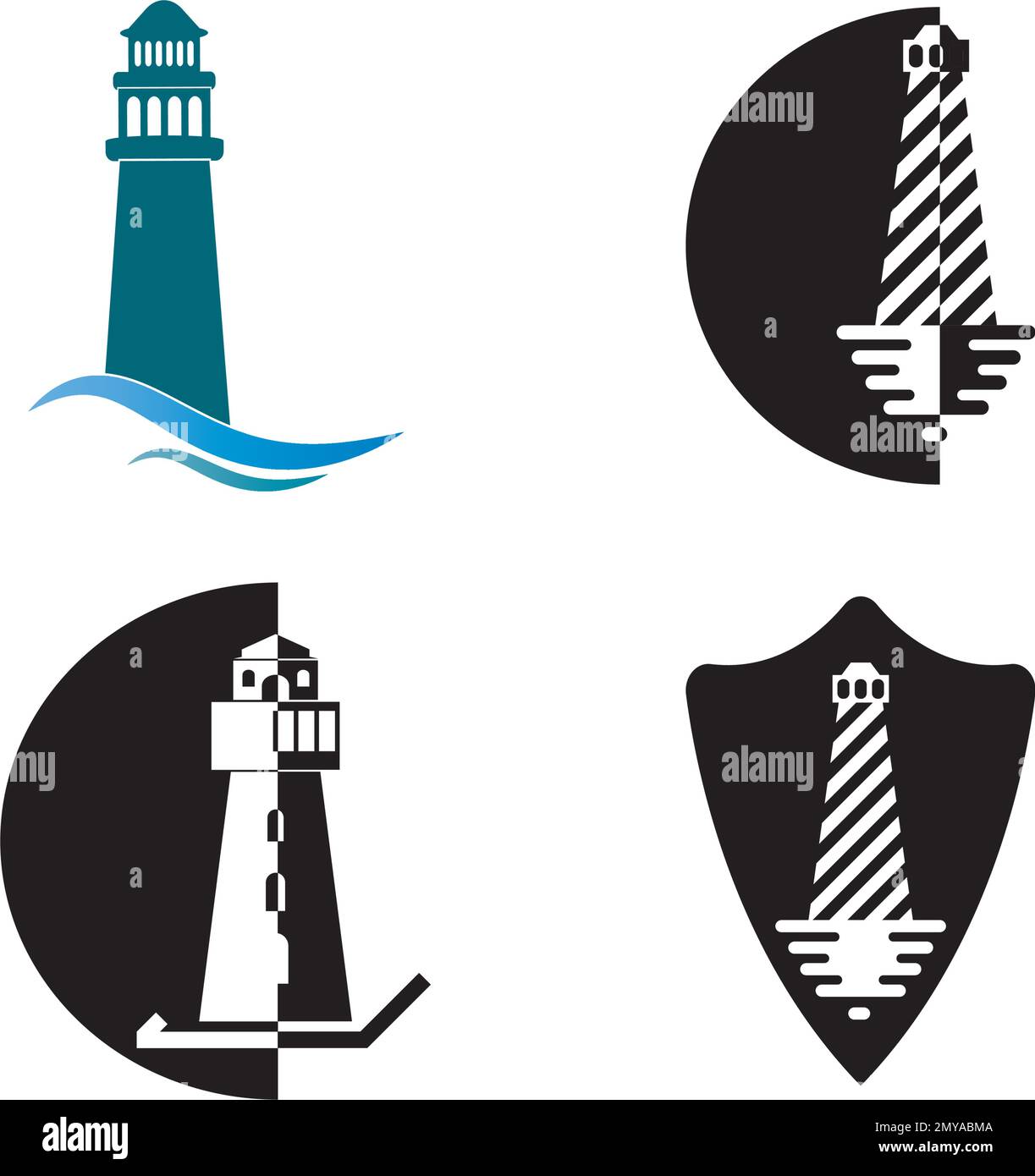 Lighthouse logo template design. Vector illustration Stock Vector Image ...