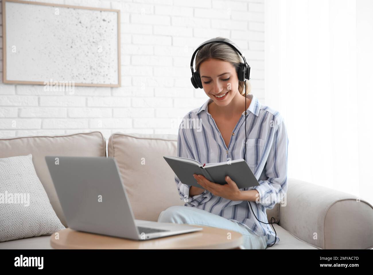 Teacher giving online school lesson. Distance learning during ...