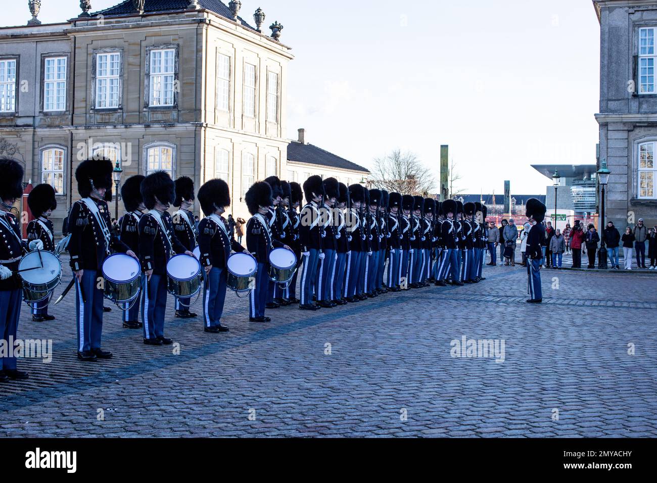 The KGL LIfequard on Amalienborg Slotsplads Stock Photo - Alamy