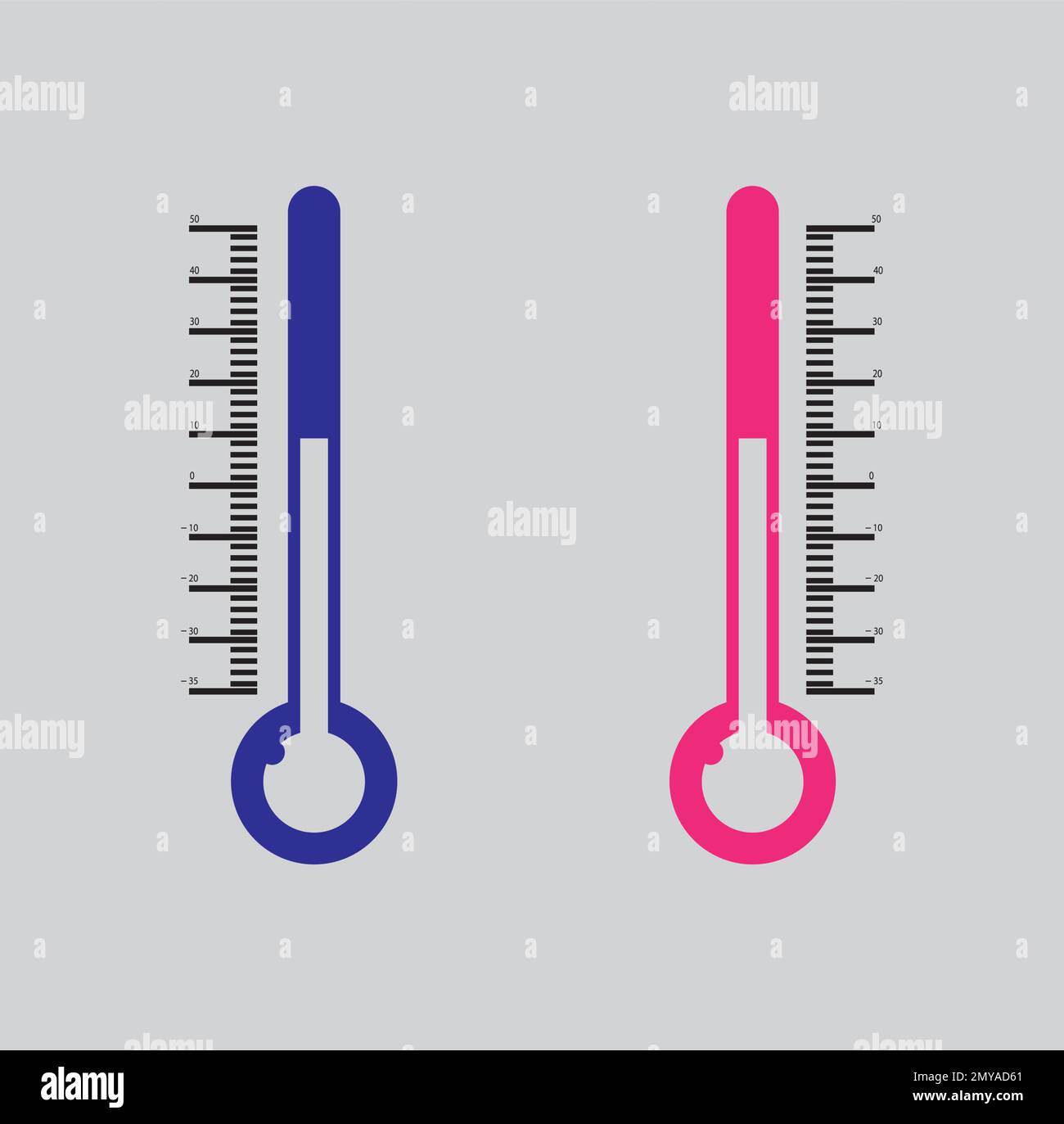 Thermometers icon with different zones. Vector image isolated on white ...
