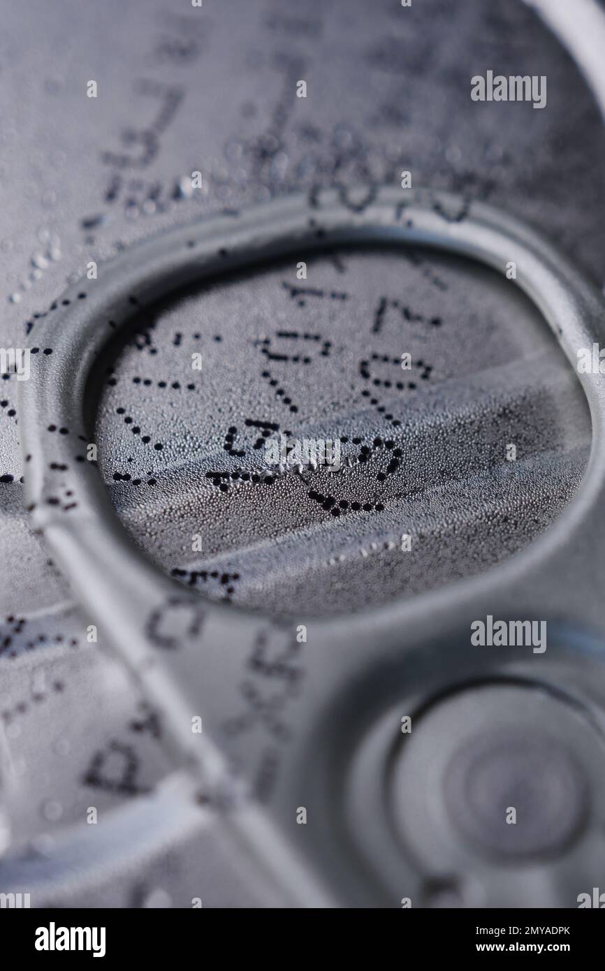 expire date on food can on white background Stock Photo - Alamy