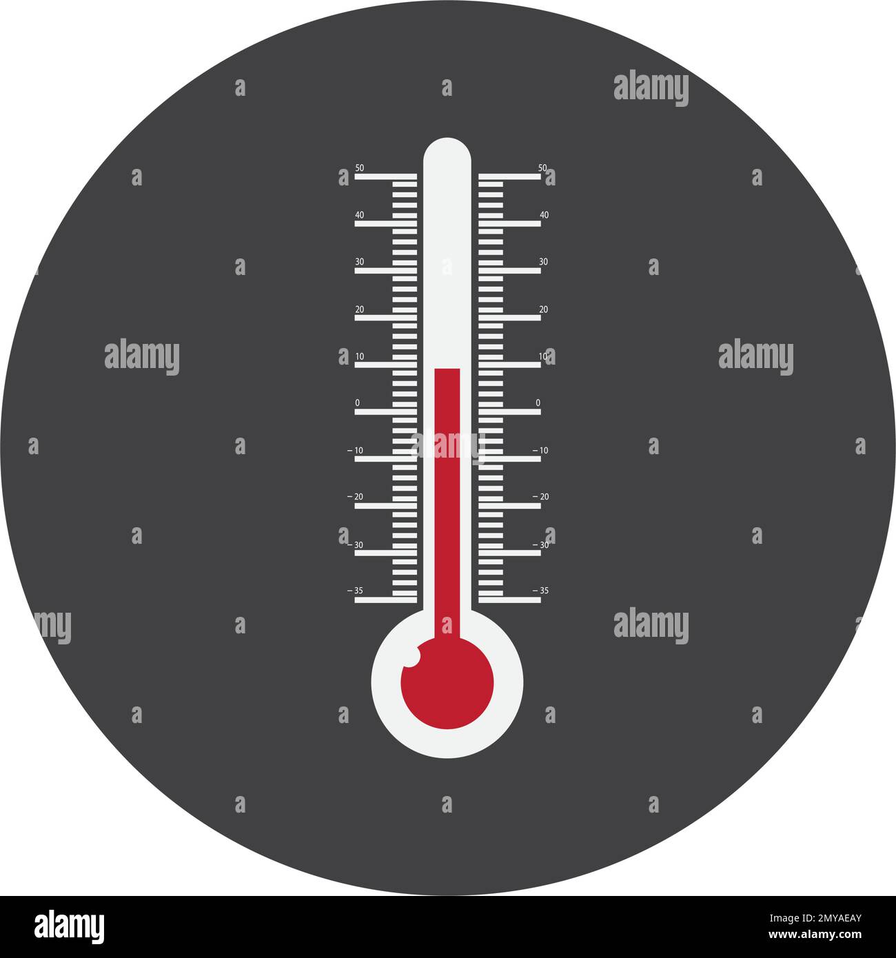 Thermometers icon with different zones. Vector image isolated on white ...